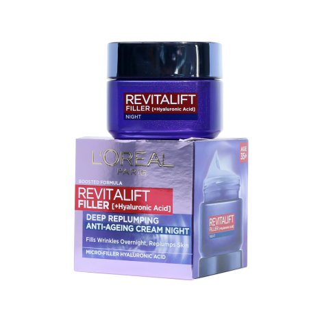 L'Oreal Revitalift Filler Replumping Carea Anti Agening Night Cream ...